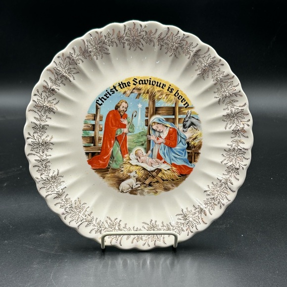 Vintage | Holiday | Vintage Sanders Nativity Plate Christ The Saviour ...